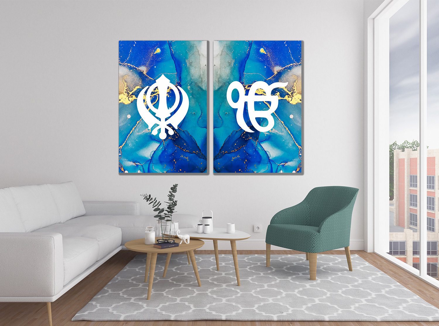 Ek Onkar Khanda Sets Rectangle - Sikh Wall Art | My Canvases – Mycanvases