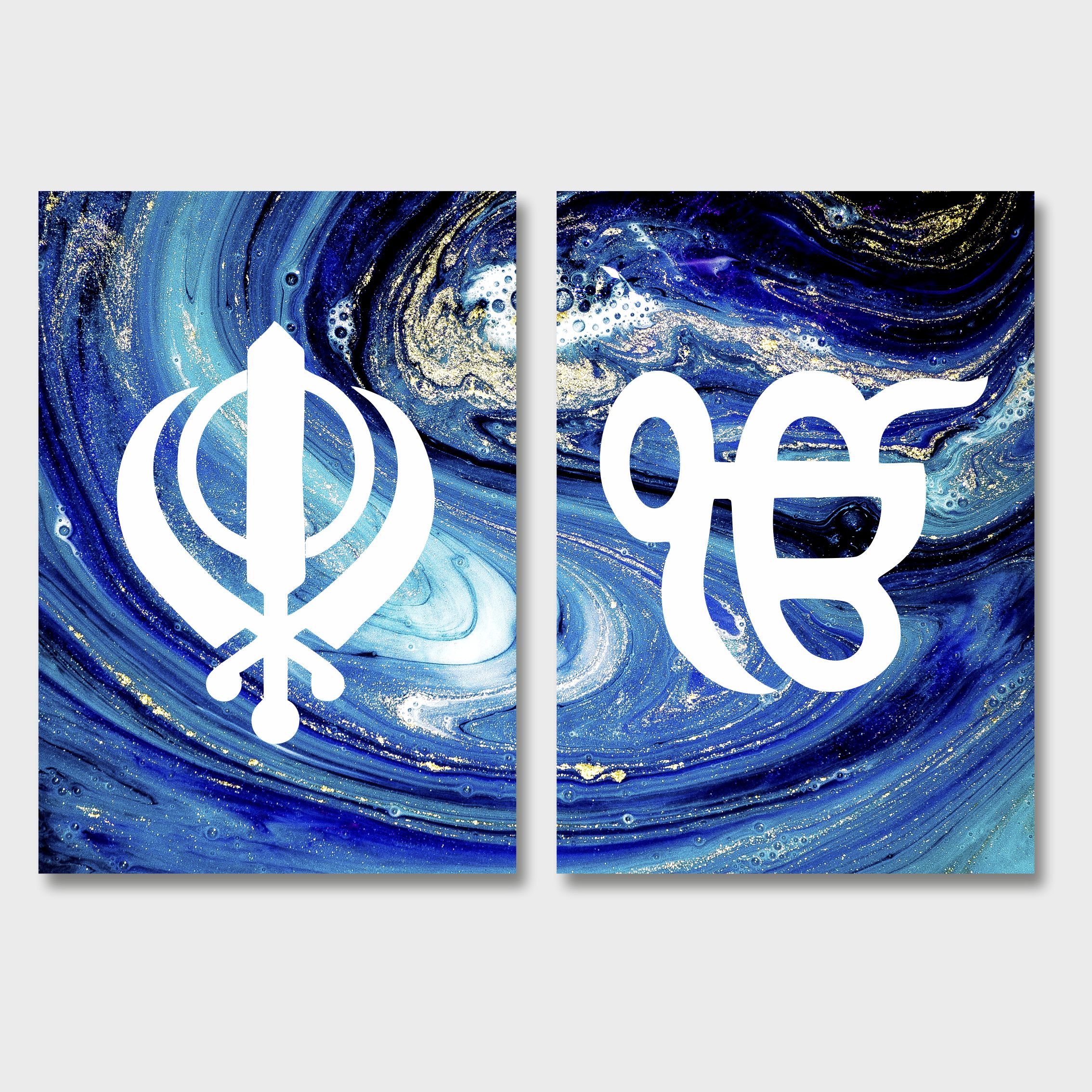Purple Orange Explosion Sikh Khanda Ek Onkar Canvas Print Wall Art ...